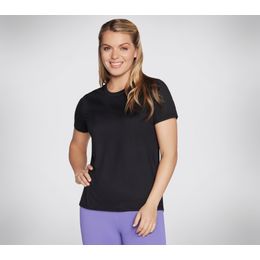 Funktionsshirt Skechers "Women's Tshirt", Damen, Gr. XS (34), schwarz (bold schwarz), Jersey, Obermaterial: 90% Polyester, 10% Elasthan, Rundhals, Shirts Funktionsshirt