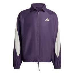 adidas Sportswear Trainingsjacke 'Stadium' Herren Gr&ouml;&szlig;e L hellgrau / dunkellila