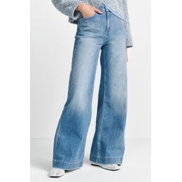 Weite Jeans RICHROYAL, Damen, Gr. 29, L&auml;nge 34, denim blau, Denim/Jeans, Obermaterial: 92% Baumwolle, 6% Elastomultiester, 2% Elasthan, ausgestellt, Jeans, Marlene-Form