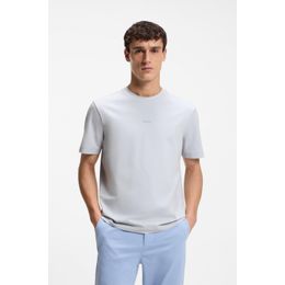 T-Shirt BOSS Orange "TChup", Herren, Gr. M, grau (light, pastel grau053), Single Jersey, Obermaterial: 95% Baumwolle, 5% Elasthan, unifarben, relaxed fit h&uuml;ftlang, Rundhals, eingesetzt normaler Saum, Shirts T-Shirt, mit Rundhalsausschnitt