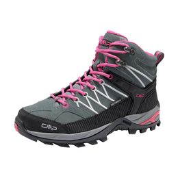 Wanderschuh CMP "RIGEL MID WMN WP TREKKING SHOES", Damen, Gr. 36, pink (grau, kombi), Textil, Veloursleder, Schuhe Wanderschuh, wasserdicht