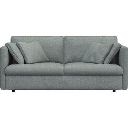 2,5-Sitzer FLEXLUX "Lovane", blau (sky blau), B:187cm H:84cm T:117cm, 62% Polyester/14% Cotton/7% Linen, Sofas, 2 5-Sitzer, Weich & anschmiegsam, gro&szlig;e Sitztiefe auf Kaltschaum, Dekokissen inkl.