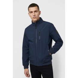 Jack & Jones PlusSize Softshelljacke "JJEPARKER SOFTSHELL COLLAR BOMBER SN PLS", Herren, Gr. 3XL, navy blazer, Web, Obermaterial: 100% Polyester, JACK & JONES PLUSSIZE, Jacken Softshelljacke, mit Stehkragen