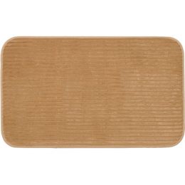 G&ouml;zze Badematte G&Ouml;ZZE "Berlin", beige (sand), H:7mm, Polyester, Badematten, Badematte, Badteppich, Uni Farben, Cord Optik, waschbar