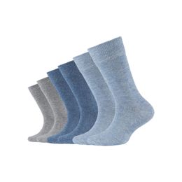 Socken Camano "ca-soft", M&auml;dchen, Gr. 31-34, blau (jeans, mix meliert), Baumwolle, Elasthan, Polyamid, unifarben, normal, Socken Socken, mit Komfortbund und gepolsterten Zehen-/Fersenbereich, Topseller
