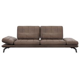 3-Sitzer FLEXLUX "Tropea Funktionssofa, Designsofa, Relaxfunktion, TV-Couch", braun (hazelnut braun), B:252cm H:90cm T:145cm, Sofas, 3-Sitzer, mit Armteilverstellung sowie Sitztiefenverstellung, Breite 252 cm