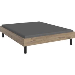 Bett wimex "Easy, gro&szlig;e Auswahl an Gr&ouml;&szlig;en und Farben, auch in Komforth&ouml;he", braun (viking oak, schwarz), H:38cm L:210cm, Betten, Bett, ohne Kopfteil, ideal unter Dachschr&auml;gen oder Fenster