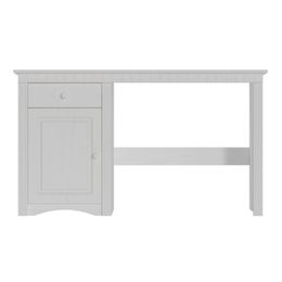 Schreibtisch OTTO HOME "Leuhan", wei&szlig; (wei&szlig;, wei&szlig;, wei&szlig;), B:129cm H:76cm T:48cm, Tische, Schreibtisch, Aus massiver Kiefer, mit einer Schublade, in zwei Farben