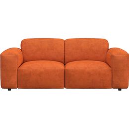 2-Sitzer FLEXLUX "Lucera Sofa, super bequem durch hochwertigen Sitzaufbau mit Kaltschaum", orange (burned orange), B:187cm H:73cm T:102cm, 85% Polyester/15%Polyamide, Sofas, 2-Sitzer, Designsofa, modern & anschmiegsam