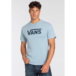T-Shirt Vans "MN Vans CLASSIC", Herren, Gr. XS, blau (dusty blau, d), Single Jersey, Obermaterial: 100% Baumwolle, Basic h&uuml;ftlang, Rundhals, Shirts T-Shirt, Basic T-Shirt mit gro&szlig;em Logoprint