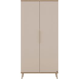 Kleiderschrank YUNY BY PAIDI "HAZEL in Beige, inkl. Kleiderstangen und Einlegeb&ouml;den", cashmere, beige, eiche, montana, B:95cm H:198cm T:52cm, Holzwerkstoff, Schr&auml;nke, Kleiderschrank, stabiler Dreht&uuml;renschrank aus Holz, mit Soft-Close-Funktion