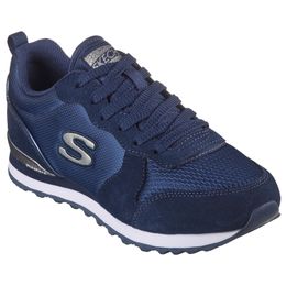 Sneaker Skechers "OG 85 - GOLDN GURL", Damen, Gr. 36, blau (navy), Synthetik, Textil, Veloursleder, Schuhe Sneaker, Schn&uuml;rschuh, Original-Retro-Jogginschuh mit Air-Cooled Memory Foam, Topseller