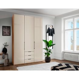Kleiderschrank Wiemann "Monaco", braun (bianco, eiche, nachbildung, glas champagner), B:148,5cm H:236cm T:58cm, Floatglas, Holzwerkstoff, Schr&auml;nke, Kleiderschrank, mit Glasfront sowie hochwertigen Beschl&auml;gen inkl. D&auml;mpfung