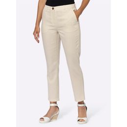 7/8-Hose Inspirationen, Damen, Gr. 36, Normalgr&ouml;&szlig;en, beige (sand), 80% Viskose, 20% Leinen, unifarben, 7/8-L&auml;nge, Hosen 7/8-Hose