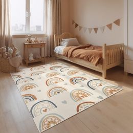 Kinderteppich Hanse Home "Bowie", creme multifarben, B:160cm H:10mm L:235cm, Polypropylen, Teppiche, Kinderteppich, Pflegeleicht, Weich, Kinderzimmer, Spielteppich, Spielunterlage