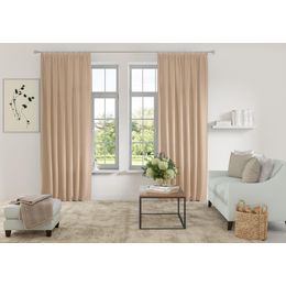 Vorhang OTTO HOME "Parry" Gr. 4, grau (kitt), B:140cm H:245cm, Polyester, Recyceltes Material, Gardinen, Vorhang, 2-er Set, blickdicht, monochrom, basic, einfarbig, Bestseller, Topseller