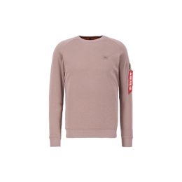 Sweater Alpha Industries "X-Fit Sweat", Herren, Gr. XS, lila (mauve), Obermaterial: 80% Baumwolle, 20% Polyester, regular fit, Sweatshirts Sweater