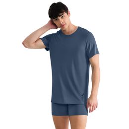 T-Shirt Sloggi "SLG Base Soft", Herren, Gr. M, cloudy blau, Piqu&eacute;, Obermaterial: 61% Modal, 32% Polyamid, 7% Elasthan, Basic h&uuml;ftbedeckend, Rundhals, Shirts T-Shirt, atmungsaktiver Piqu&eacute;, Kurzarm, Rundhalsausschnitt