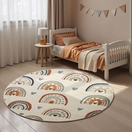 Kinderteppich Hanse Home "Bowie", creme multifarben, H:10mm &Oslash;:160cm, Polypropylen, Teppiche, Kinderteppich, Pflegeleicht, Weich, Kinderzimmer, Spielteppich, Spielunterlage