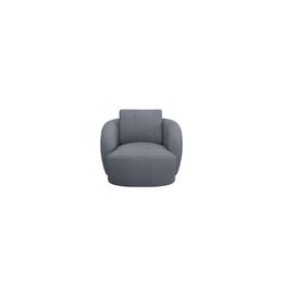 Sessel FLEXLUX "Torino, rund, drehbar, Einzelsofa, Polstersessel", blau (navy blau), B:90cm H:85cm T:92cm, 62% Polyester, 17% Cotton, 14% Viscose, 7% Linen, Sessel, Sessel, Modernes, organisches Sessel-Design, Kaltschaum, Wellenunterfederung