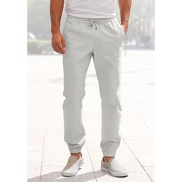 Jogger Pants John Devin "Jogg Pants", Damen, Gr. M (48/50), N-Gr, grau (hellgrau), Web, Obermaterial: 97% Baumwolle, 3% Elasthan, unifarben, bequem lang, Hosen Jogger Pants, aus elastischer Baumwoll-Qualit&auml;t, Topseller