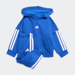 Trainingsanzug adidas Sportswear "I 3S FL HD JOG", Jungen, Gr. 68, royal blau, wei&szlig;, wei&szlig;, Obermaterial: 70% Baumwolle, 30% Polyester, Sportanz&uuml;ge Trainingsanzug, Topseller
