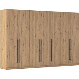 Kleiderschrank Rauch "Dreht&uuml;renschrank Schrank Garderobe W&auml;scheschrank Schlafzimmer AVOLA", braun (eiche artisan), B:315cm H:210cm T:54cm, Holzwerkstoff, Schr&auml;nke, Kleiderschrank, mit hochwertigen Stangengriffen in Schwarz aus Metall MADE IN GERMANY
