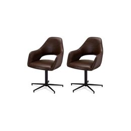 Furnhouse Esszimmerstuhl 2er-Set Luna braun Ma&szlig;e (cm): B: 59 H: 89 &raquo; M&ouml;bel Kraft
