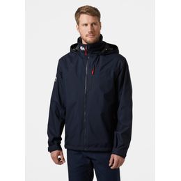 Funktionsjacke Helly Hansen "CREW HOODED JACKET 2.0", Herren, Gr. S, navy, Web, Obermaterial: 100% Polyester. Futter: 100% Polyester, kontrastfarbene Details, unifarben, Basic h&uuml;ftbedeckend, mit verstellbarem Klettverschluss, Jacken Funktionsjacke, f&uuml;r Erwachsene