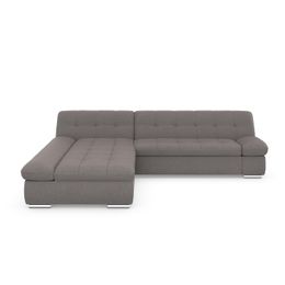 Ecksofa DOMO collection "Mona L-Form", braun (schlamm), B:297cm H:80cm T:173cm, Struktur fein 100% Polyester;Chenilleoptik 100% Polyester;SOFTLUX/Struktur fein 100% Polyester, Sofas, Ecksofa, wahlweise mit Bettfunktion