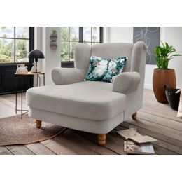 Loveseat Home Affaire "Tassilo", grau (hellgrau), B:121cm H:107cm T:147cm, 100% Polyester, Sessel, Loveseat