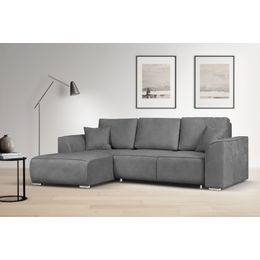 Ecksofa OTTO HOME "BEATRICE optionale Schlafsofa mit Bettkasten, B/T/H: 265/170/86 cm", grau (hellgrau), B:265cm H:86cm T:170cm, 100% Polyester, Sofas, Ecksofa, L-Form, wahlweise auch mit Bettfunktion und Bettkasten