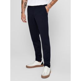 Only & Sons Chinos ONLY & SONS "ONSMARK SLIM GW 0209 PANT NOOS", Herren, Gr. 34, L&auml;nge 32, blau (night sky), Web, Obermaterial: 76% Polyester, 20% Viskose, 4% Elasthan, unifarben, schmal normal, Hosen Chinos