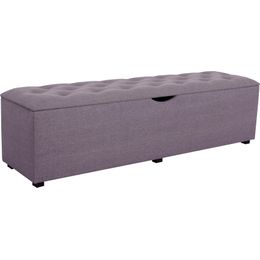 Hockerbank Home Affaire "Knobbed", lila (dunkelflieder), B:120cm H:42cm T:40cm, Struktur fein (100% Polyester) f&uuml;r Bett Classico, Piazza, Premium und Vega;Struktur (100% Polyester) f&uuml;r Bett Crato und Lucina;Struktur (60% Baumwolle, 40% Leinen) f&uuml;r Bett Kiss;Kunstleder f&uuml;r Bett Natura;Struktur (100% Polyester) f&uuml;r Bett Nordica, Hocker, Hockerbank, Hockerbank mit Stauraum, Breite 120 cm und 160 cm