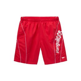 Badeshorts Kangaroos, Herren, Gr. 9, N-Gr, rot, Microfaser, Polyester, unifarben, Badehosen Badeshorts, mit Kangaroos Schriftzug