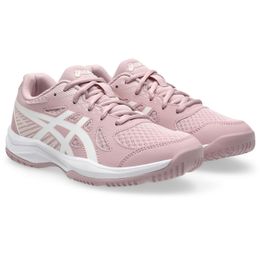 Hallenschuh asics "UPCOURT 6 GS", Jungen, Gr. 37,5, morganite, wei&szlig;, Textil, Schuhe Hallenschuh, geeignet f&uuml;r Handball&Volleyball, Indoorschuh, nicht abf&auml;rbende Sohle