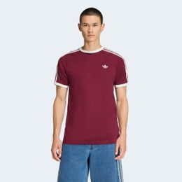T-Shirt adidas originals "3-STREIFEN", Herren, Gr. XL, maroon, sanftes wei&szlig;, Obermaterial: 100% Baumwolle, Rundhals, Shirts T-Shirt