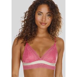 Bralette-BH Vivance "Viola", Damen, Gr. 40, N-Gr, pink (pink, ros&eacute;), Spitze, Obermaterial: 85% Polyamid, 15% Elasthan, BHs Bralette-BH, ohne B&uuml;gel in angesagter Triangle-Schnittform, Dessous