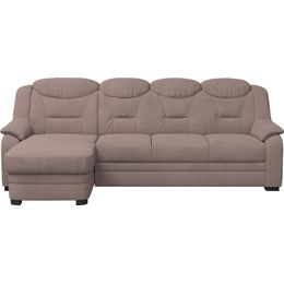 Ecksofa COTTA "Marcus L-Form", braun (mud), B:262cm H:99cm T:162cm, 100% Polyester, Sofas, Ecksofa, wahlweise mit Bettfunktion