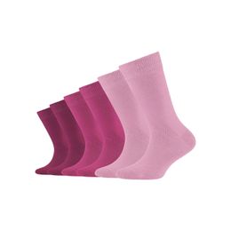 Socken Camano "ca-soft", M&auml;dchen, Gr. 35-38, lila (beeren, mix), Baumwolle, Elasthan, Polyamid, unifarben, normal, Socken Socken, mit Komfortbund und gepolsterten Zehen-/Fersenbereich