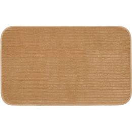 G&ouml;zze Badematte G&Ouml;ZZE "Berlin", beige (sand), H:7mm, Polyester, Badematten, Badematte, Badteppich, Uni Farben, Cord Optik, waschbar