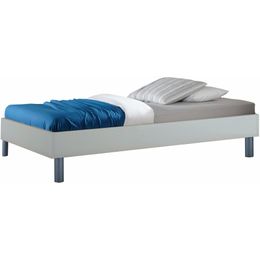 Bett wimex "Easy, gro&szlig;e Auswahl an Gr&ouml;&szlig;en und Farben, auch in Komforth&ouml;he", wei&szlig; (wei&szlig;, alufarben), H:46cm L:210cm, Betten, Bett, ohne Kopfteil, ideal unter Dachschr&auml;gen oder Fenster