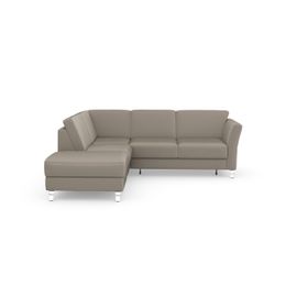 Sit & More Ecksofa SIT & MORE "Visby L-Form", braun (latte), B:248cm H:87cm T:213cm, Sofas, Ecksofa, Wahlweise mit Bettfunktion und Stauraum, frei im Raum stellbar