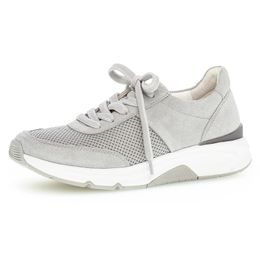 Keilsneaker ROLLINGSOFT, Damen, Gr. 40, grau (hellgrau), Textil, Veloursleder, Schuhe Keilsneaker, in sportivem Design, Freizeitschuh, Halbschuh, Schn&uuml;rschuh