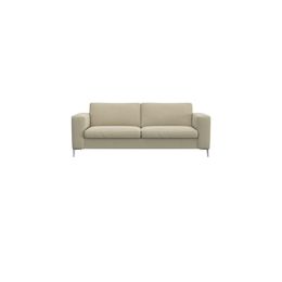 2,5-Sitzer FLEXLUX "Fiore, super Sitzkomfort durch Kaltschaum im Sitz", beige (sandy beige), B:196cm H:85cm T:92cm, 100% Polyester, Sofas, 2 5-Sitzer, breite Armlehnen, F&uuml;&szlig;e Alu