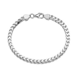 Armband Smart Jewel "Armband Fantasiekette 4-kant diamantiert, massiv, Silber 925" Gr. 23, silber, Armb&auml;nder, Damen, 23, Silber 925 (Sterlingsilber), Armband