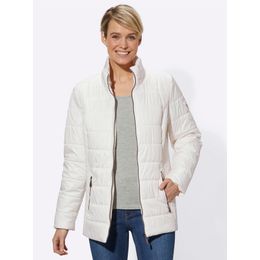 Steppjacke Casual Looks, Damen, Gr. 18, beige (ecru), 100% Polyester, unifarben, Jacken Steppjacke