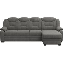 Ecksofa COTTA "Marcus L-Form", grau (anthrazit), B:257cm H:99cm T:162cm, 100% Polyester, Sofas, Ecksofa, wahlweise mit Bettfunktion