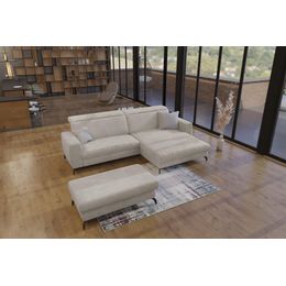 Sit & More Ecksofa SIT & MORE "Bolero L-Form", beige (creme), B:290cm H:88cm T:178cm, 100% Polyester, Sofas, Ecksofa