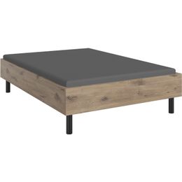 Bett wimex "Easy, gro&szlig;e Auswahl an Gr&ouml;&szlig;en und Farben, auch in Komforth&ouml;he", braun (viking oak, schwarz), H:46cm L:210cm, Betten, Bett, ohne Kopfteil, ideal unter Dachschr&auml;gen oder Fenster